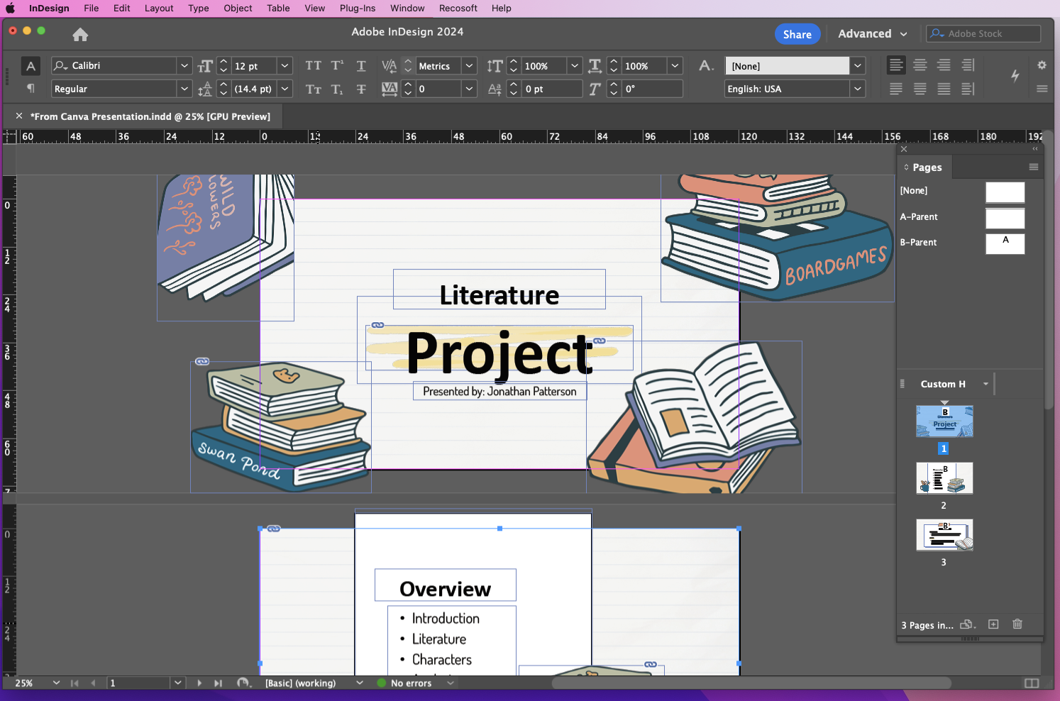 Converting Canva to InDesign - 2 Steps