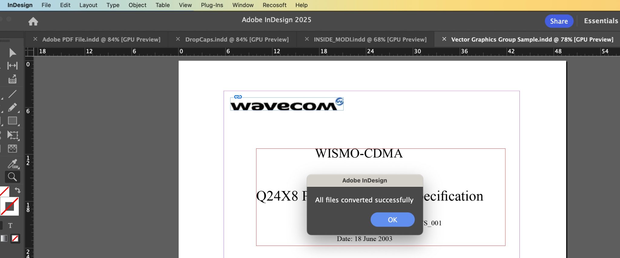 Easily batch convert PDF to InDesign